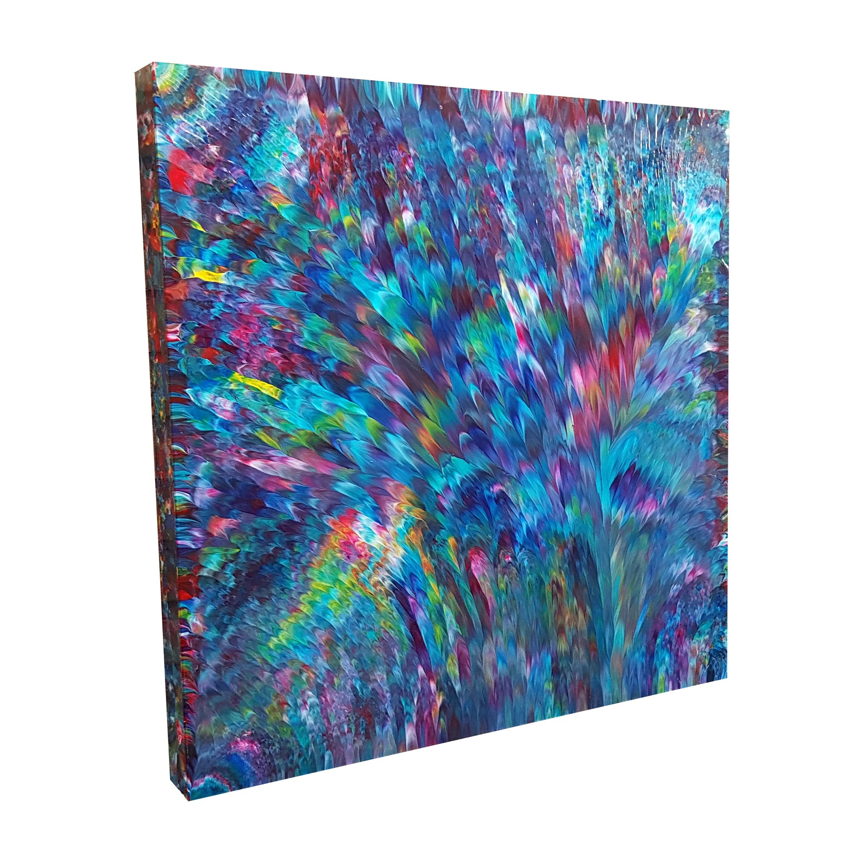 Psychedelic Waterfall No. 3 | 36 x 36 IN – Alexandra Romano Art